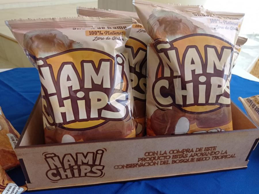 Productos hechos con ñame: chips hechos en los Montes de María