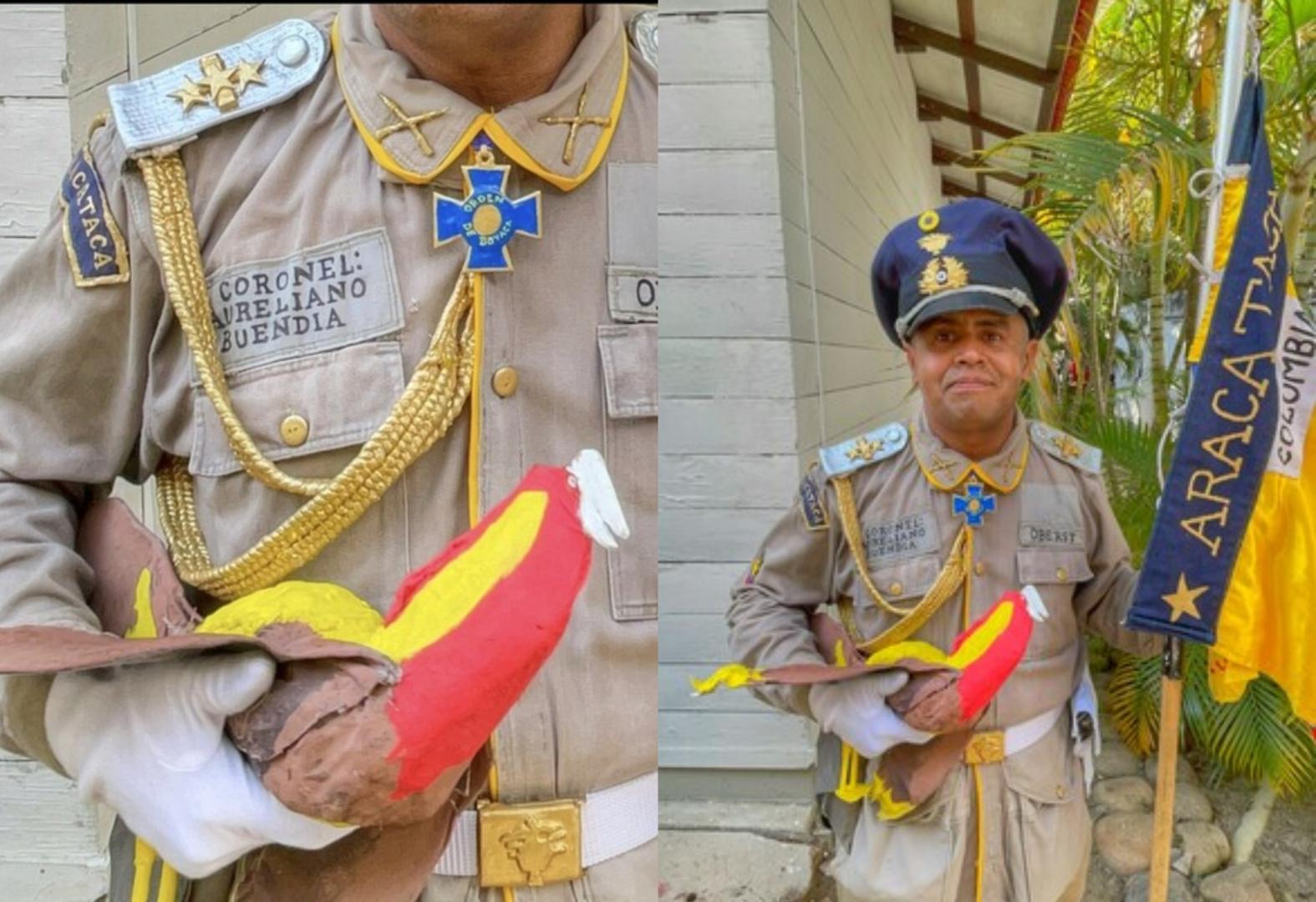 Aracataca | El guía turístico vestido como el coronel Aureliano Buendía