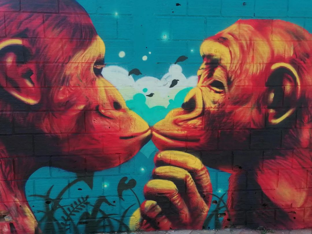 Mural de chimpancés en Pereira: un tributo a Pancho y Chita